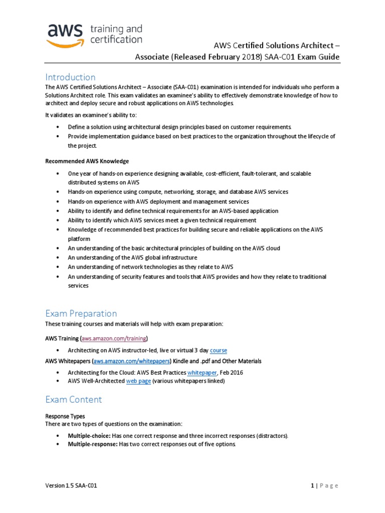 Aws Certified Solutions Architect Associate Released February 2018