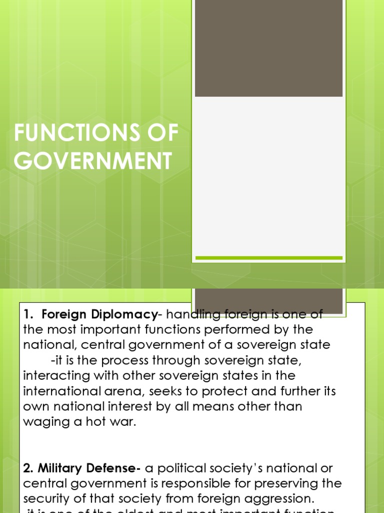 Functions of Government | PDF | Democracy | Political Ideologies