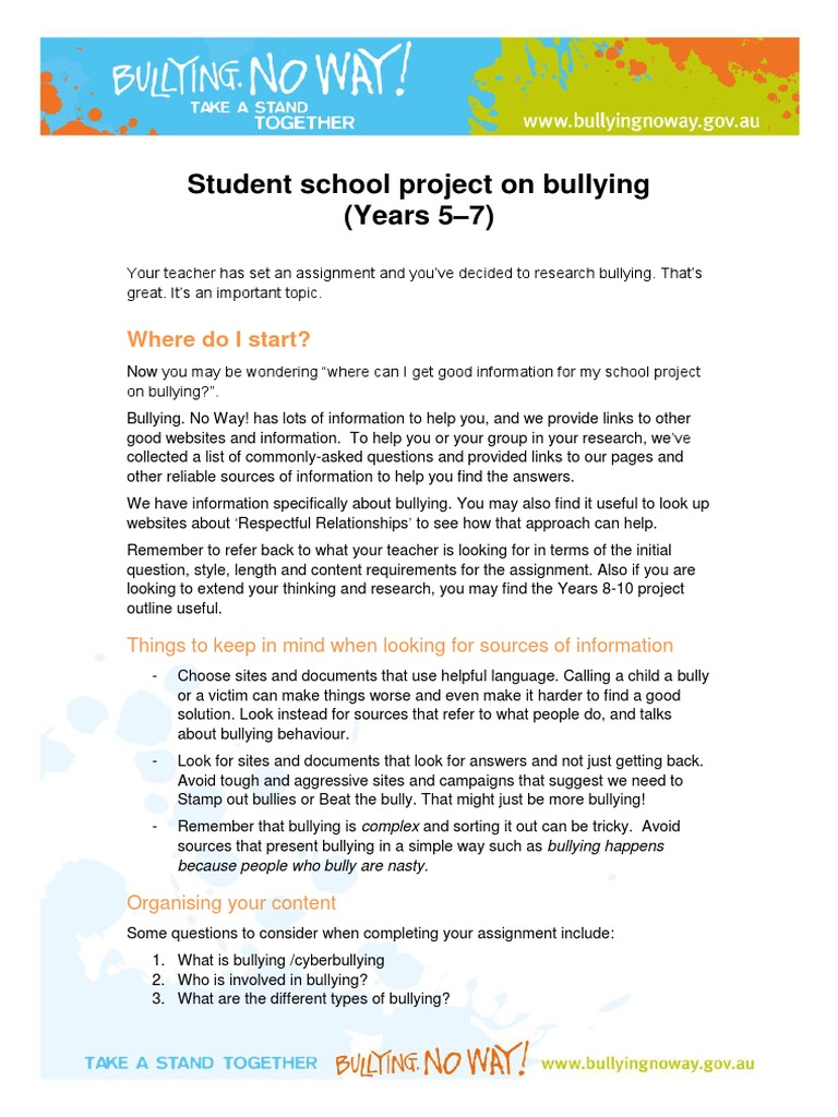 School Project on Bullying Research | PDF | Bullying | Cyberbullying