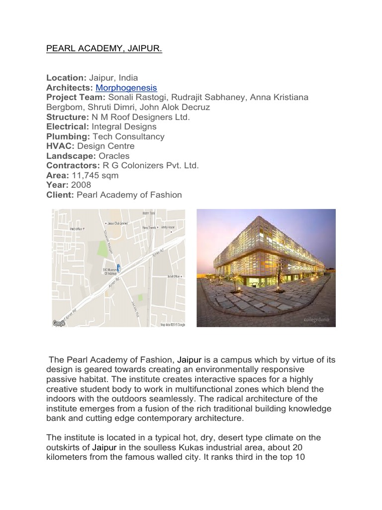 Morphogenesis: Pearl Academy, Jaipur | PDF | Natural Environment ...