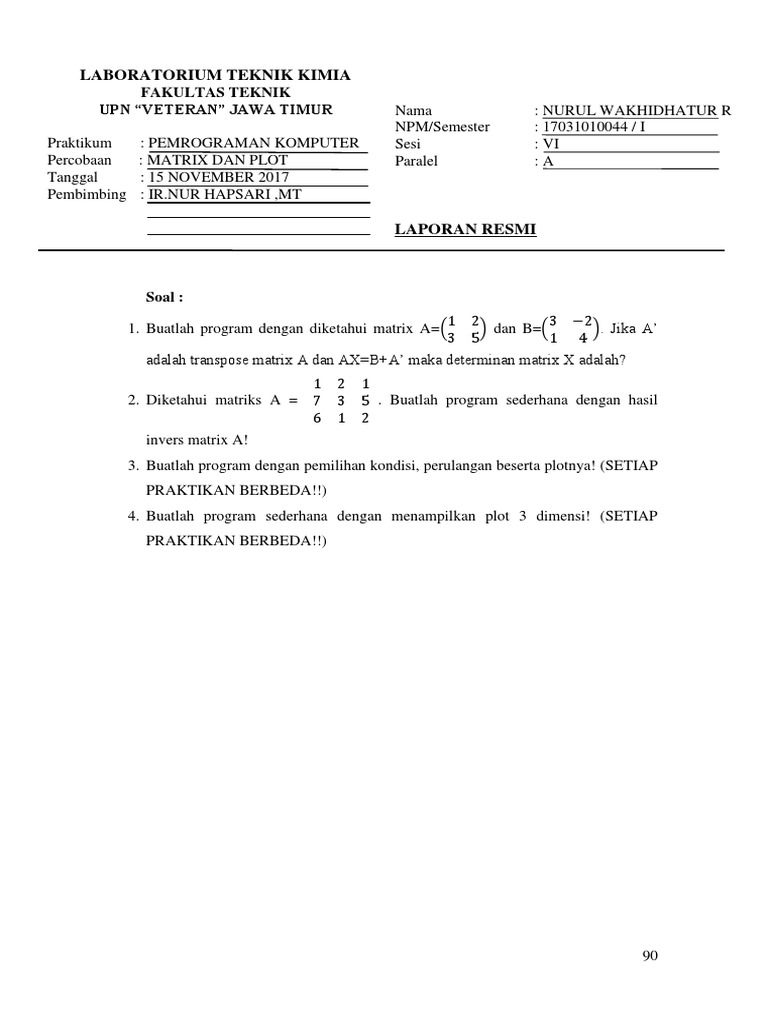 Lapres 7 (Matrix Dan Plot) | PDF