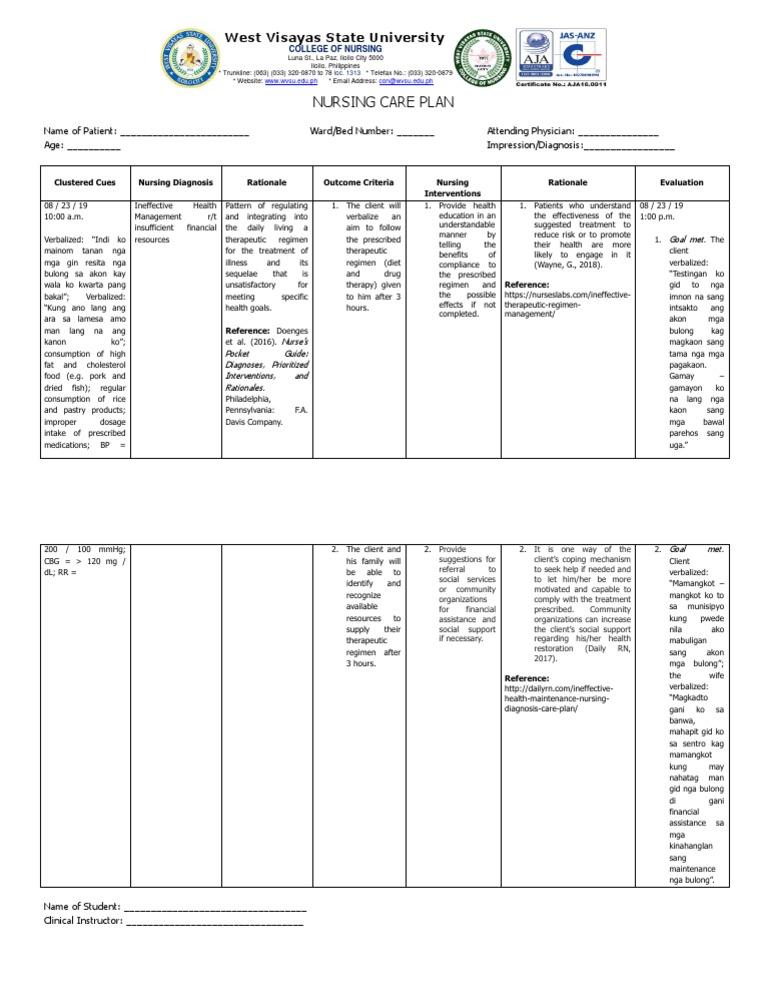 NCP For CHN | PDF | Nursing | Health Sciences