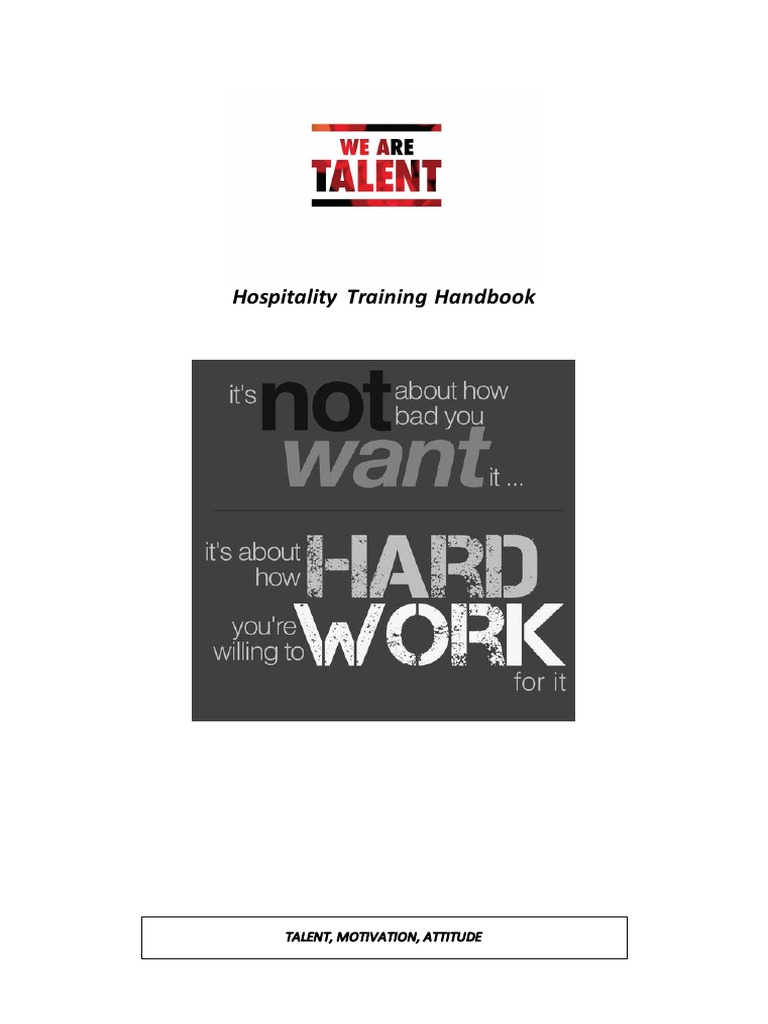 WAT Hospitality Training Handbook | PDF | Tableware | Identity Document