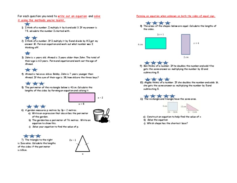Forming Equations | PDF | Area | Triangle