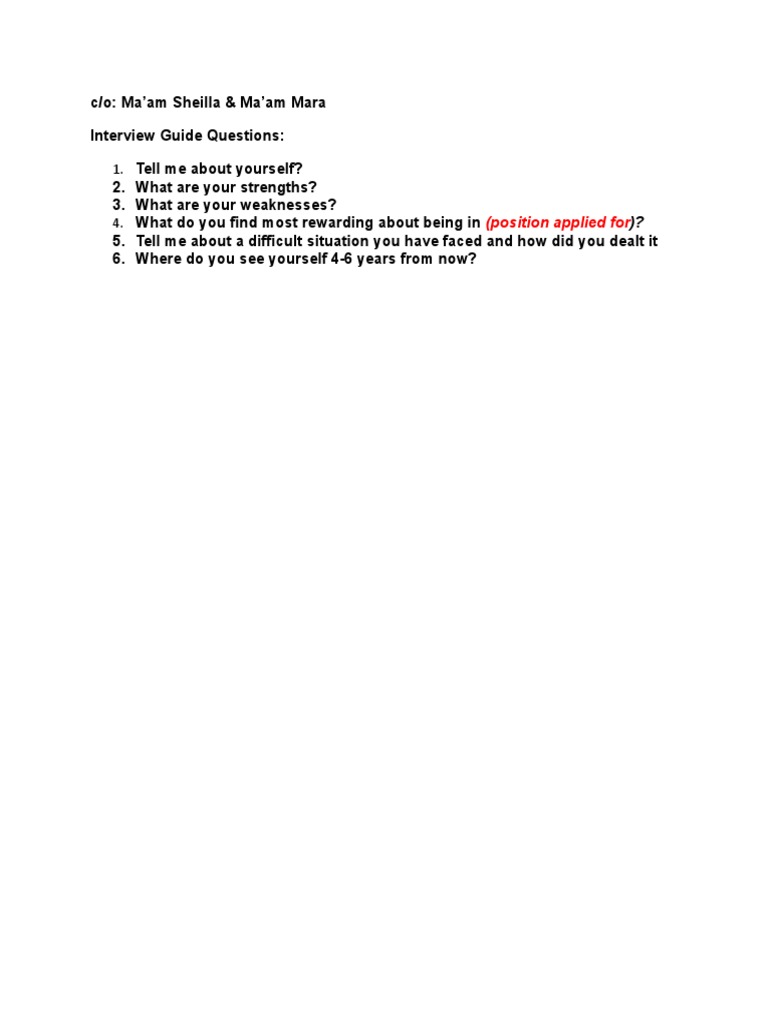 Mock Interview | PDF