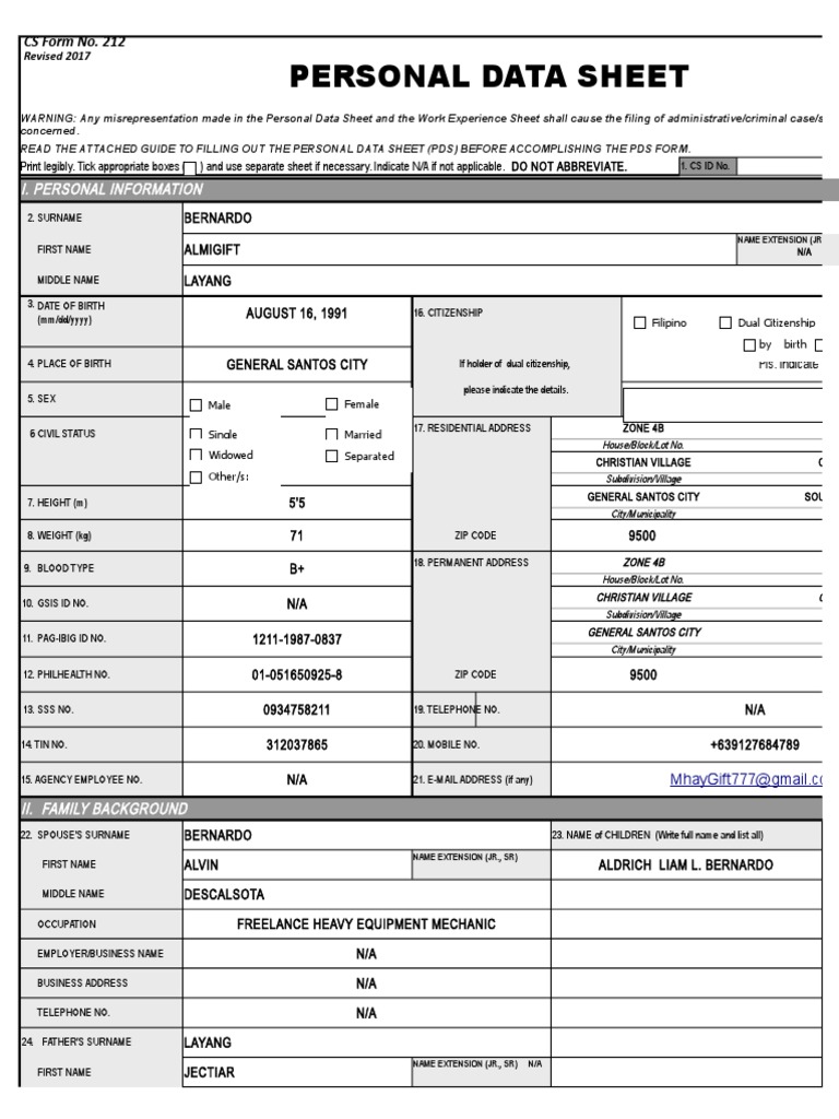 Personal Data Sheet | PDF | Passport | Crime & Violence