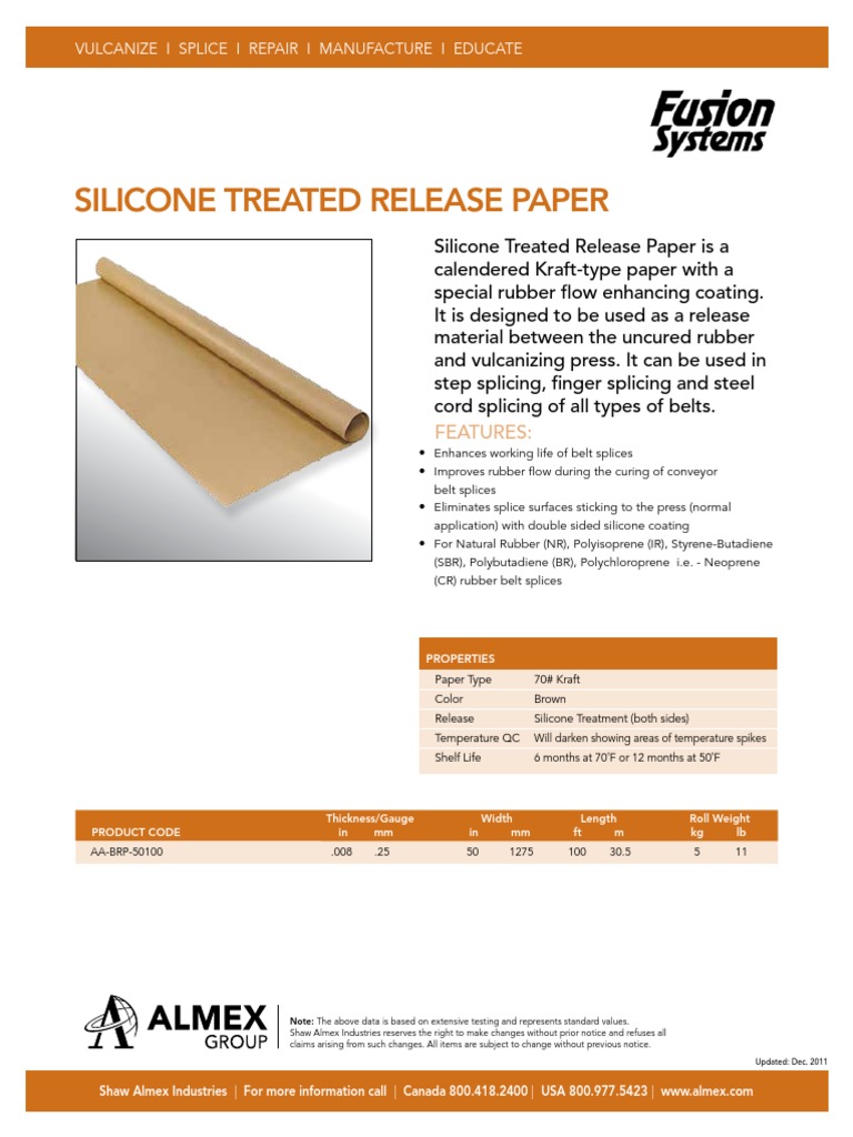 Silicone Release Paper for Vulcanization | PDF | Natural Rubber | Paper