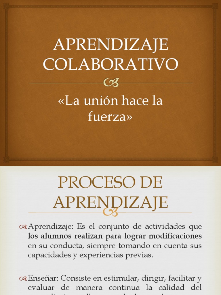 Aprendizaje Colaborativo | PDF | Constructivismo (filosofía de la educación) | Aprendizaje