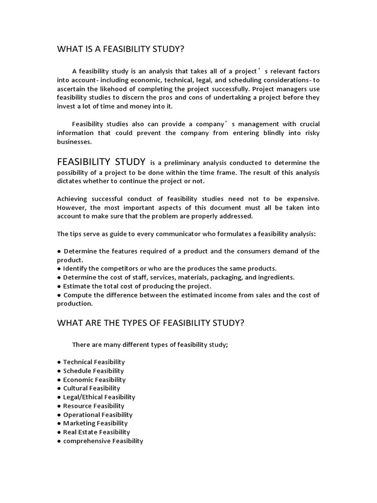What Is A Feasibility Study | PDF | Feasibility Study | Business Plan