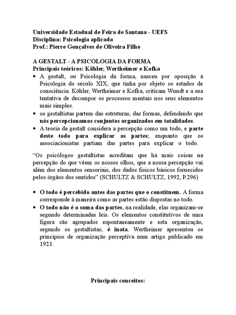 Os Principais Conceitos da Teoria da Gestalt e suas Contribuições e ...
