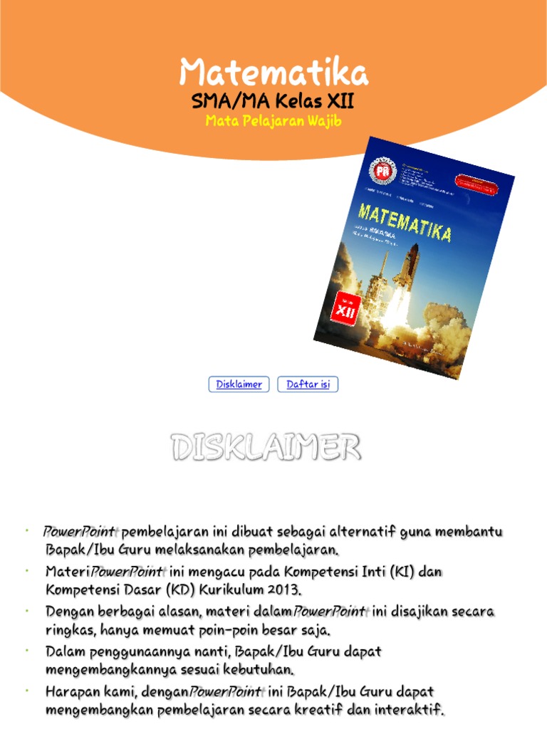 Power Point PR Matematika Wajib 12 Ed. 2019 | PDF