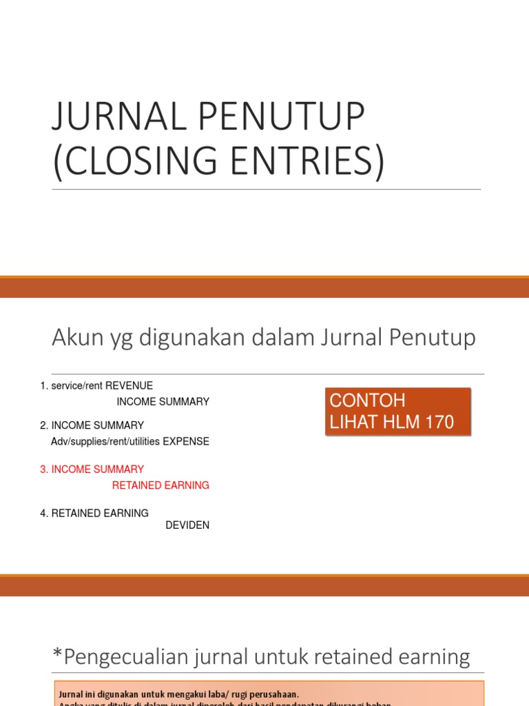 Jurnal Penutup (Closing Entries) | PDF | Expense | Income