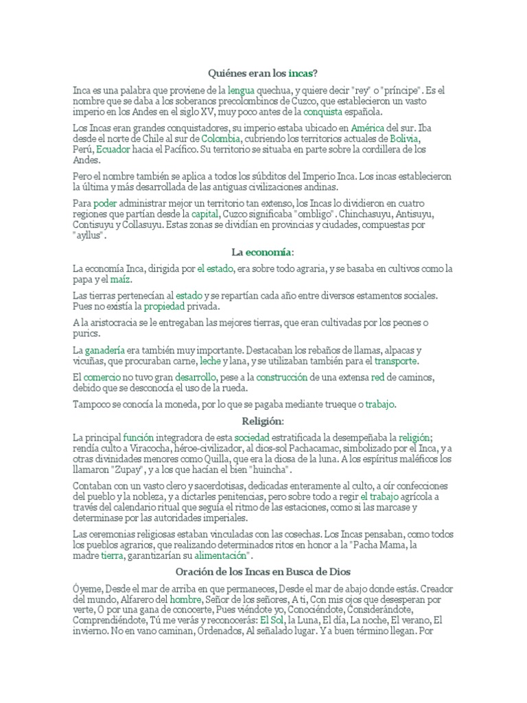Quiénes Eran Los Incas | PDF | Imperio Inca | Andes