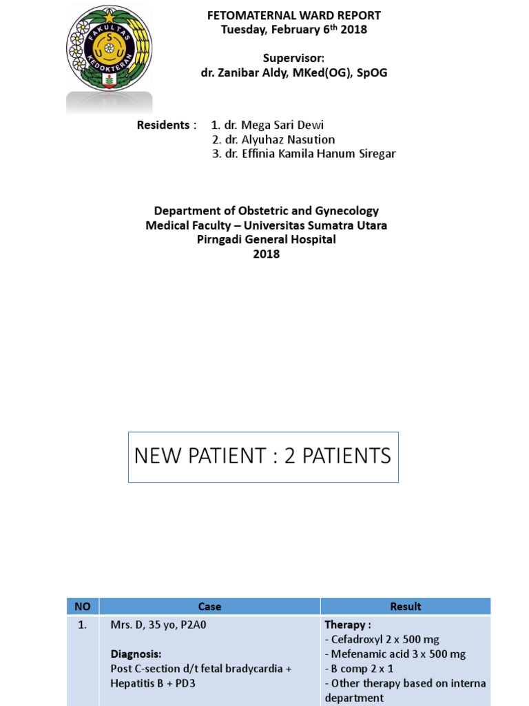 FETOMATERNAL WARD REPORT 6 Feb 2 Pat | PDF | Uterus | Surgical Suture