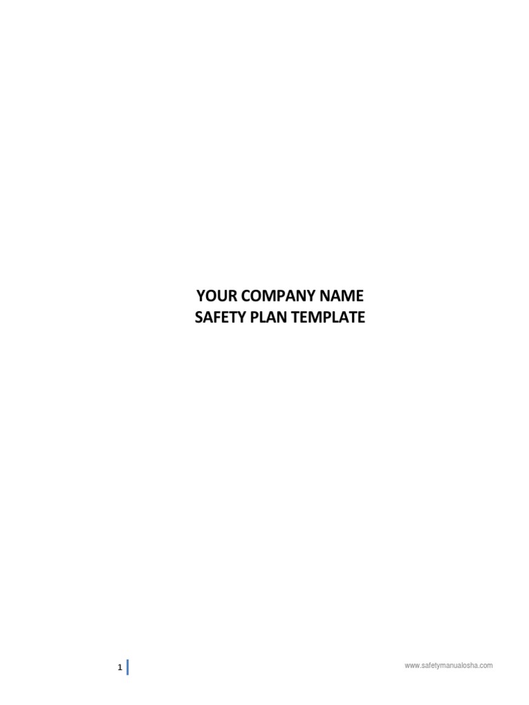 Safety Plan Template | Download Free PDF | Occupational Safety And ...