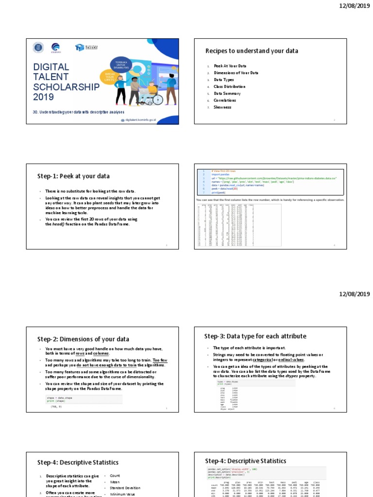 Day 30 UnderstandingYourData 7steps | PDF | Correlation And Dependence | Skewness