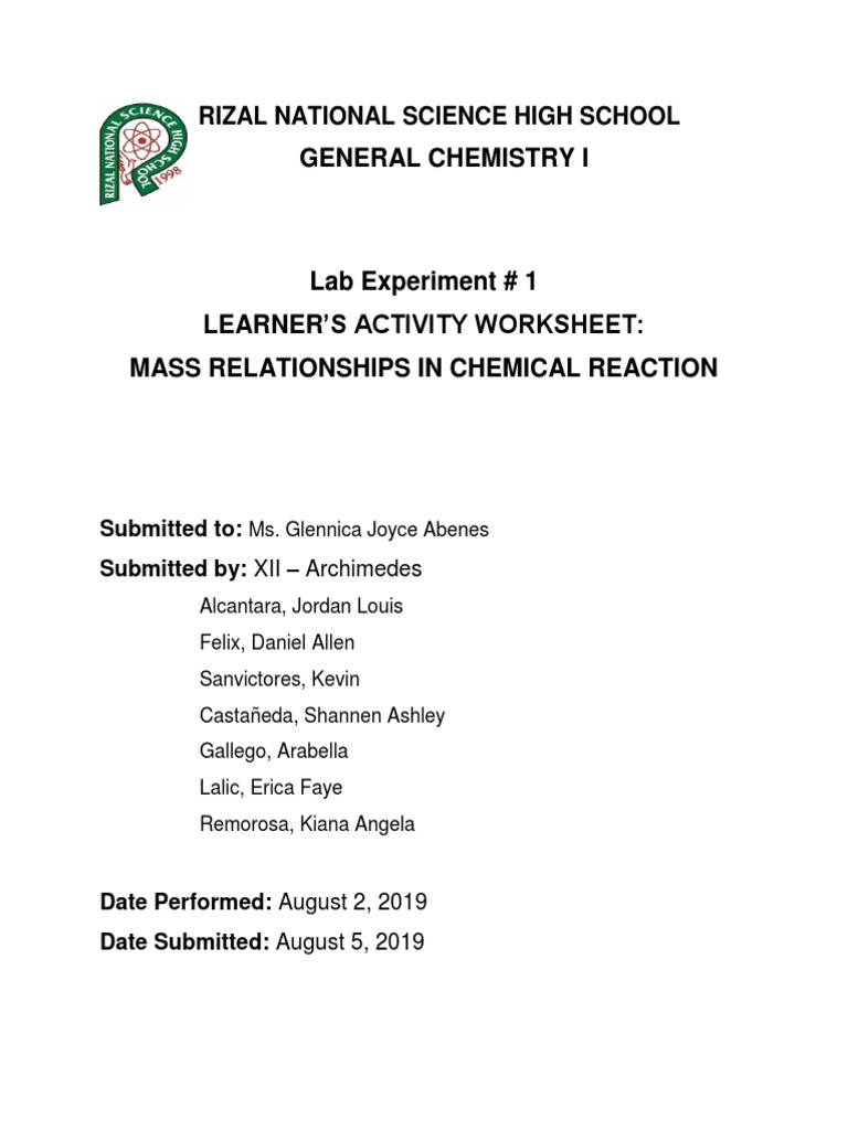 Chem Lab Report | PDF | Chemical Reactions | Chemical Substances