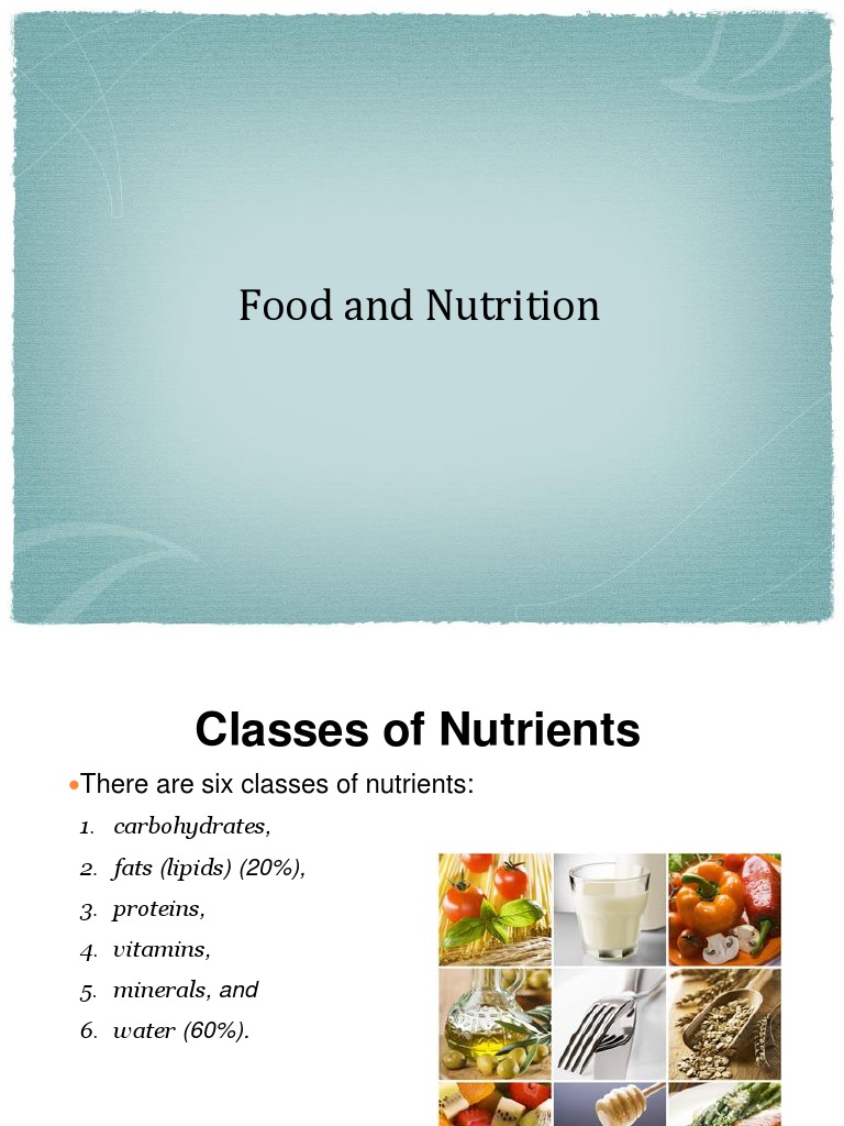 Lecture-20 - Food & Nutrition | PDF | Food Energy | Fat