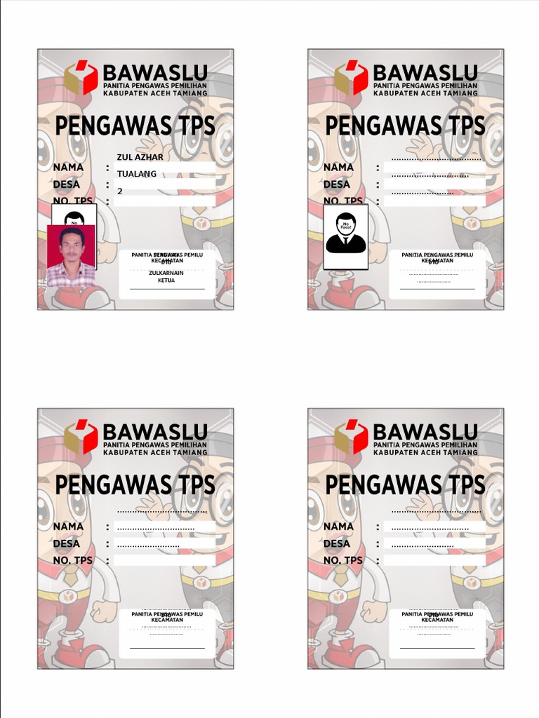 Contoh Bed Nama Pengawas TPS | PDF