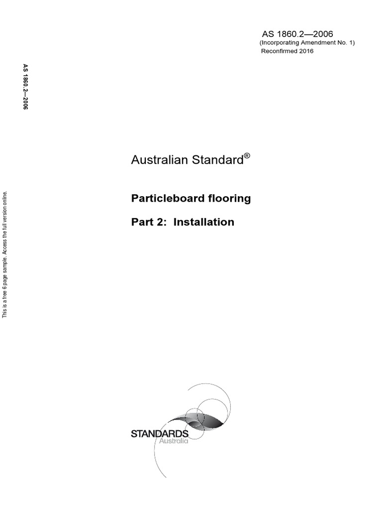 Australian Standard: Particleboard Flooring Part 2: Installation ...