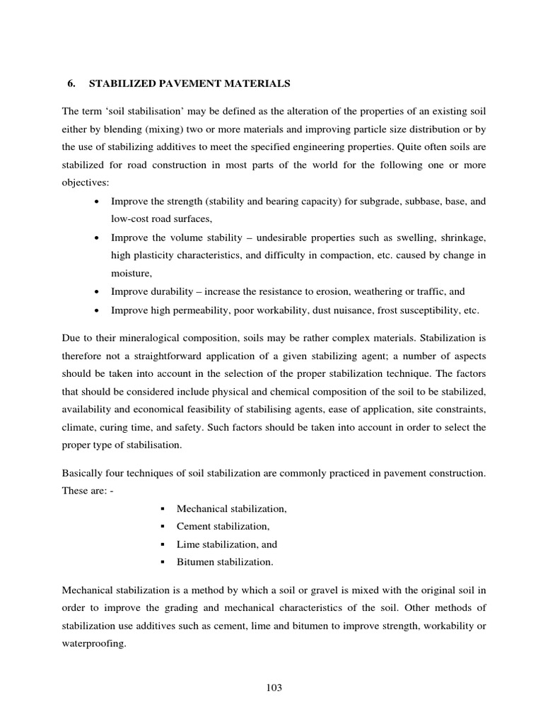 Chapter 6 Stabilized Pavement Materials | PDF | Soil | Asphalt