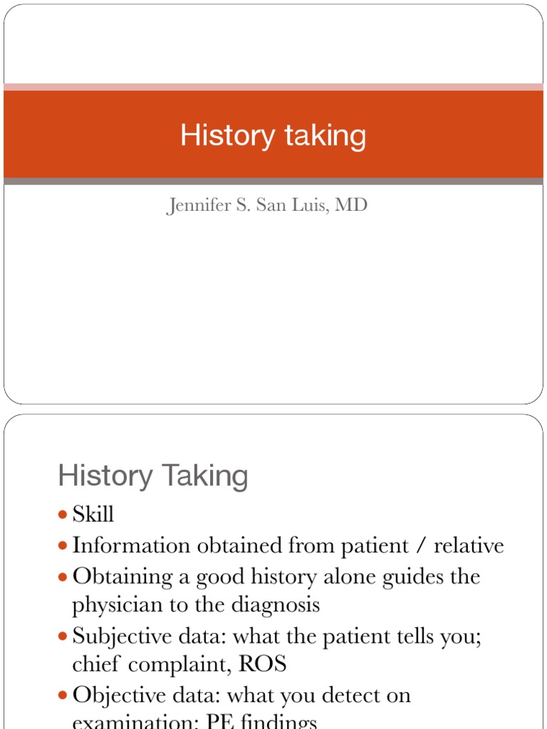 History Taking | PDF | Patient | Medical Diagnosis