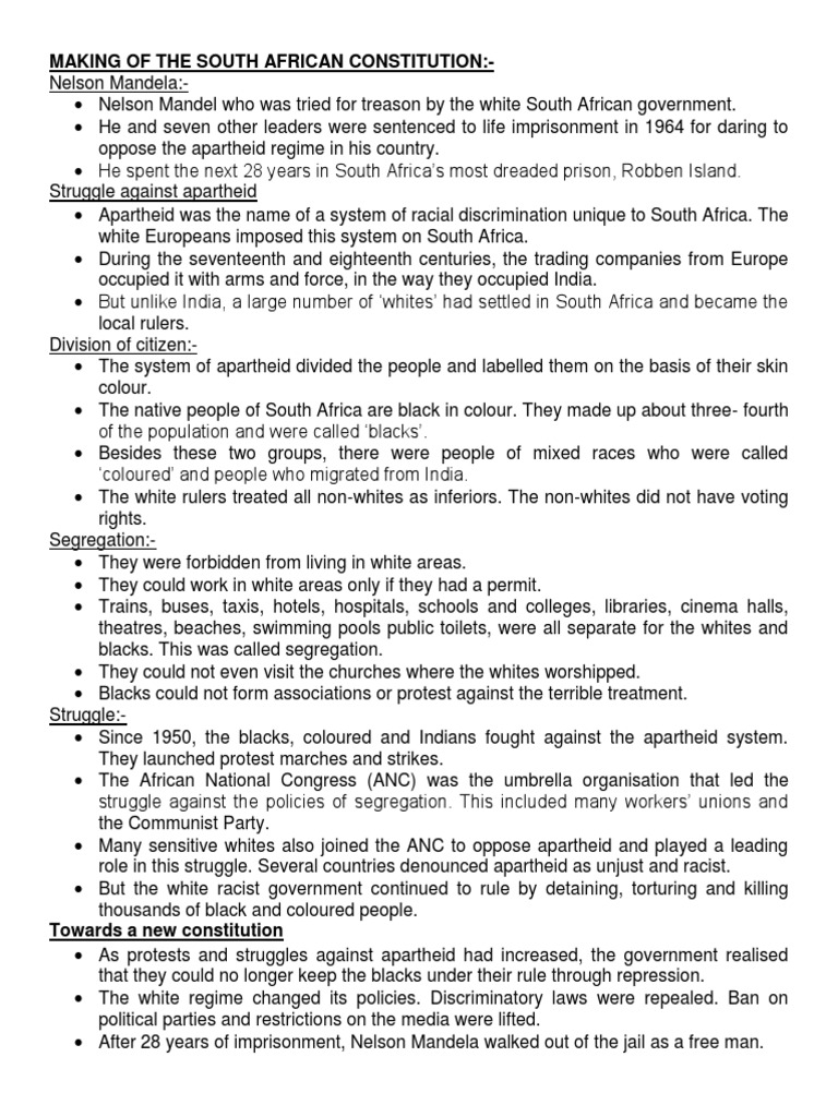 South Africa Constitution Pdf | 1996 South Africa Constitution ...