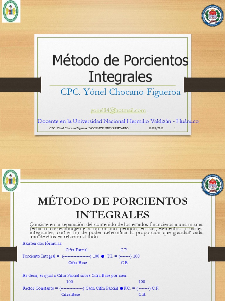 Método de Porcientos Integrales OPTIMIZADO | PDF | Integral | Enseñanza de matemática