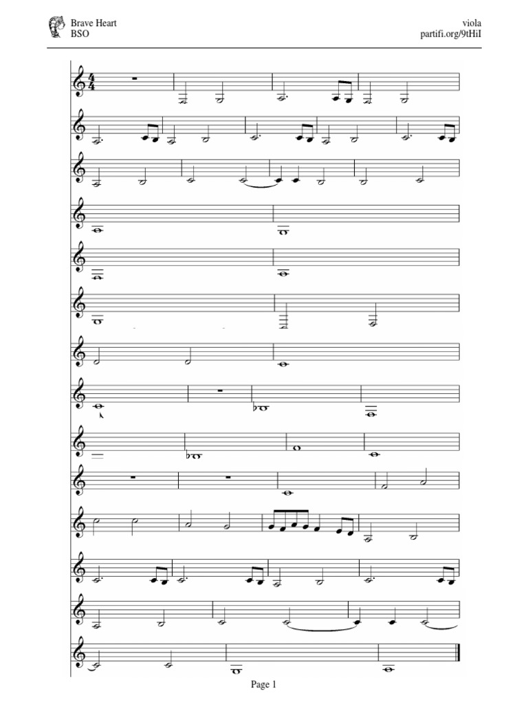 Brave Heart Viola Sheet Music | PDF
