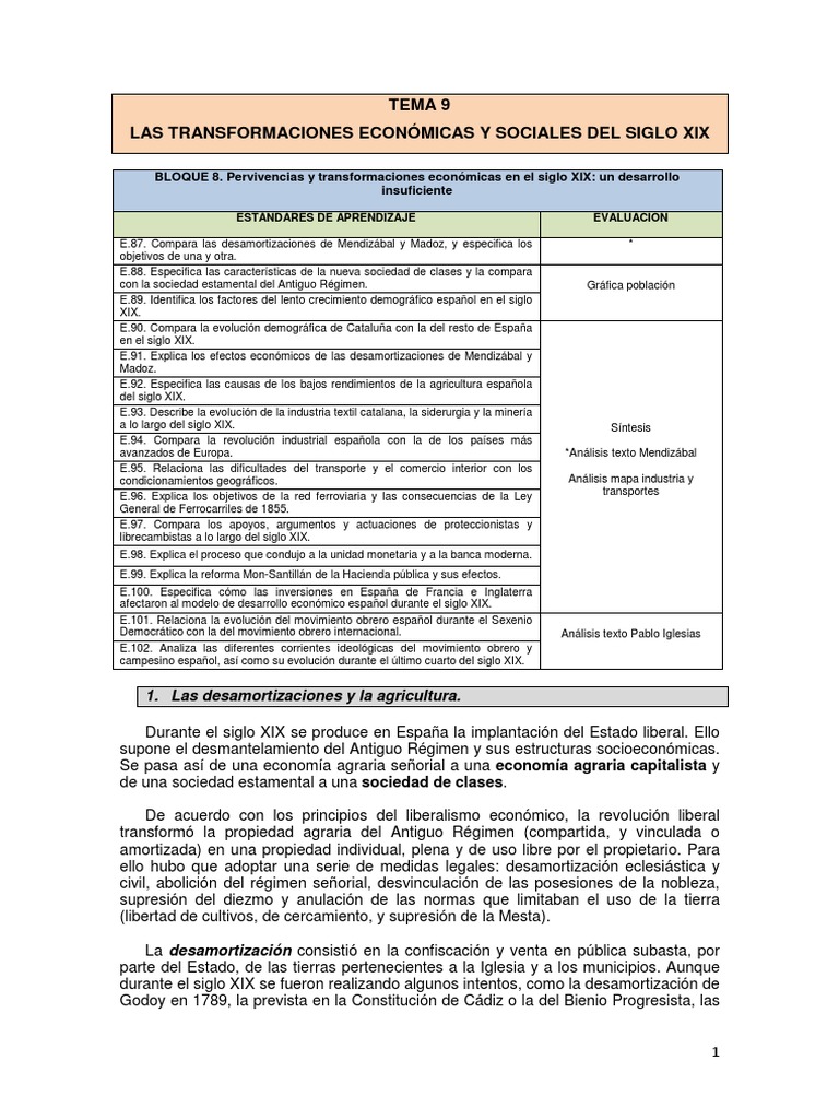 Tema 9. Las Transformaciones Económicas y Sociales Del Siglo Xix | PDF | Industria textil ...
