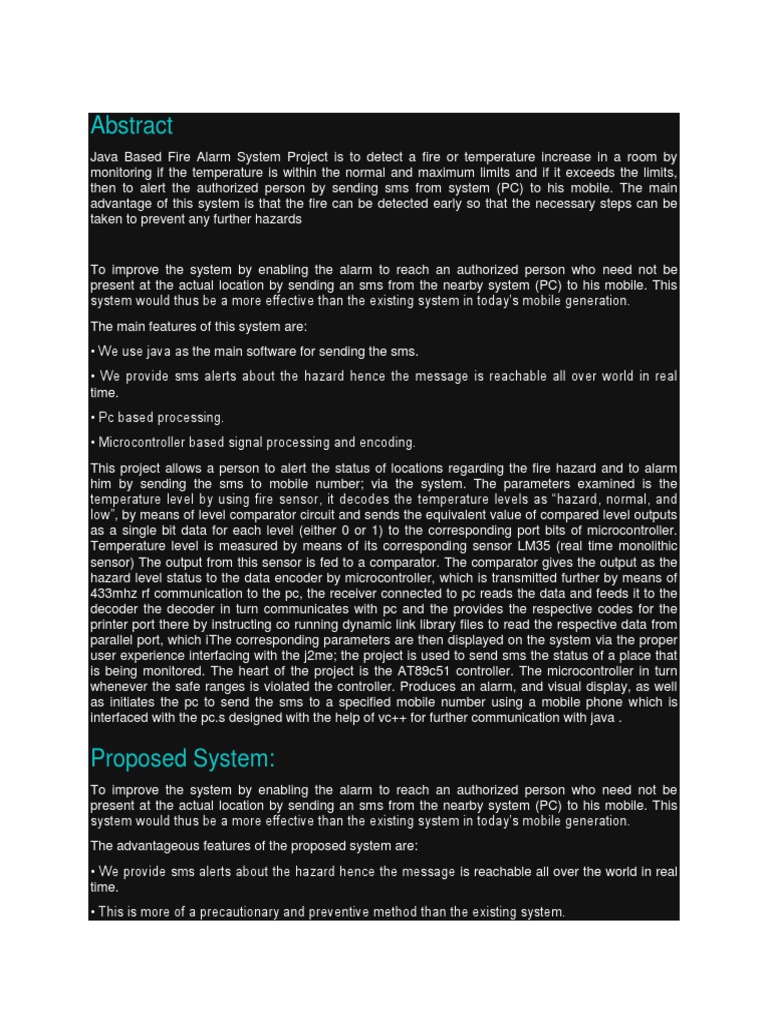 Java Fire Alarm System | PDF | Microcontroller | Microsoft Windows