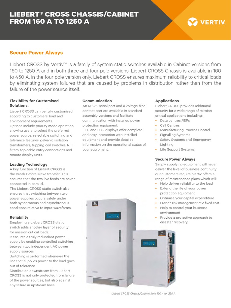 Liebert Cross Cabinet Data Sheet English PDF | PDF | Reliability ...