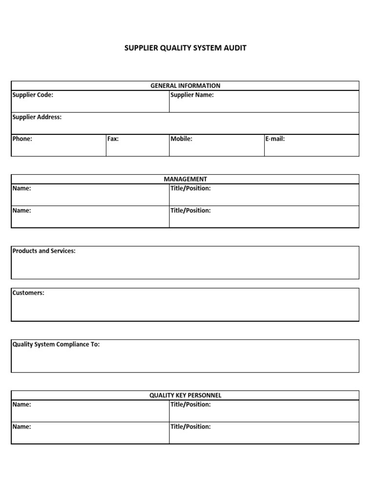 Quality System Audit | PDF | Business Process | Accounting And Audit