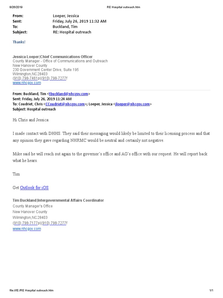 Email About DHHS | PDF