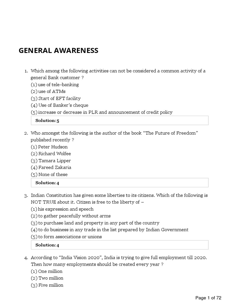 General Awareness PDF | PDF | Computer Program | Programming