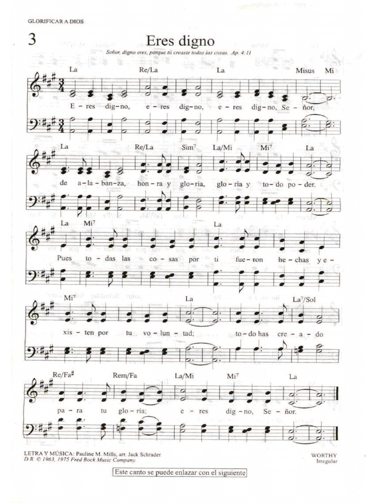 Himno 3 Eres Digno Inp | PDF