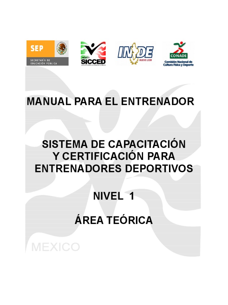 Manual para El Entrenador - SICCED NIVEL 1 | PDF | Deportes | Planificación
