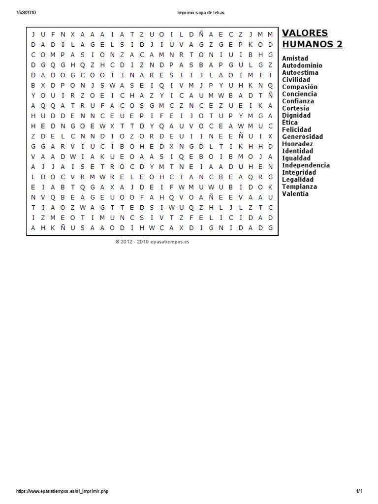 Imprimir Sopa de Letras PDF | PDF