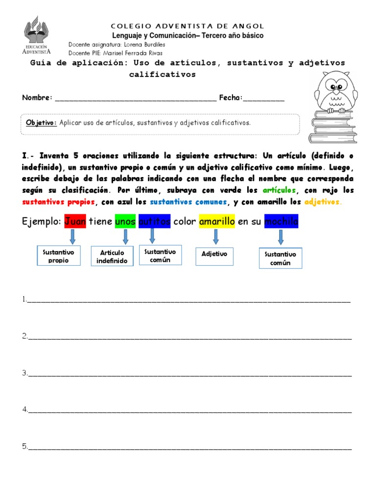Aplicar Uso de Artículos, Sustantivos y Adjetivos Calificativos. | PDF
