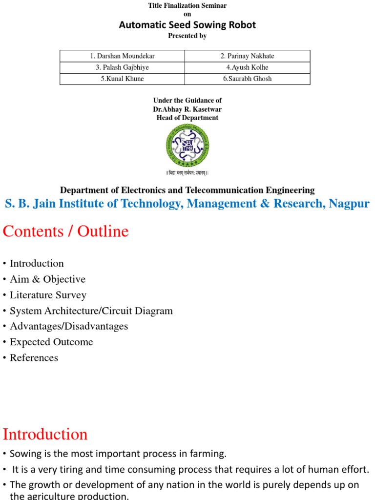 Seed Sowing Robot | PDF | Sowing | Agriculture