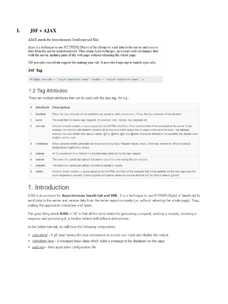 I. JSF + Ajax | PDF | Computers