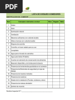 Formato Check List Inspeccion Comedores | PDF | Alimentos | Cocina
