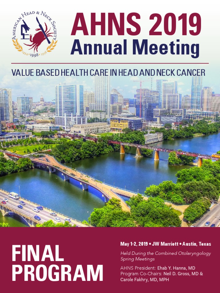 AHNS 2019 Final Program | PDF | Head And Neck Cancer | Surgery