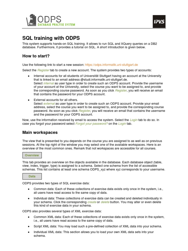 ODPS Intro v03 | PDF | Database Schema | User (Computing)