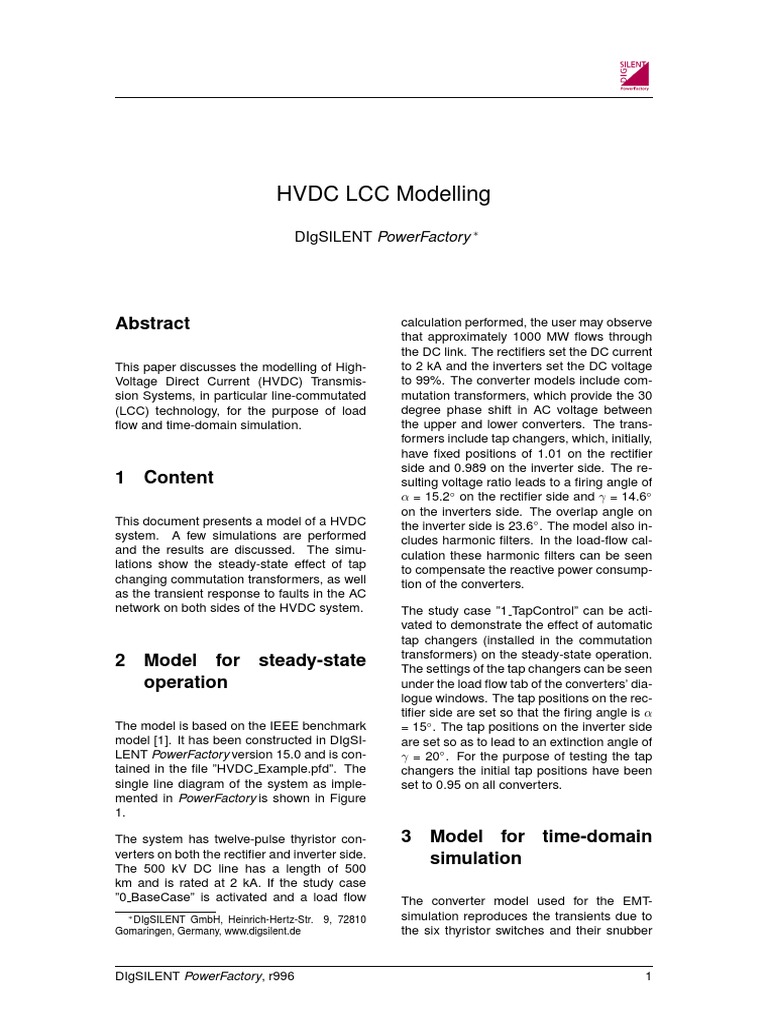 HVDC LCC Modelling: Digsilent Powerfactory | PDF | High Voltage Direct Current | Power Inverter