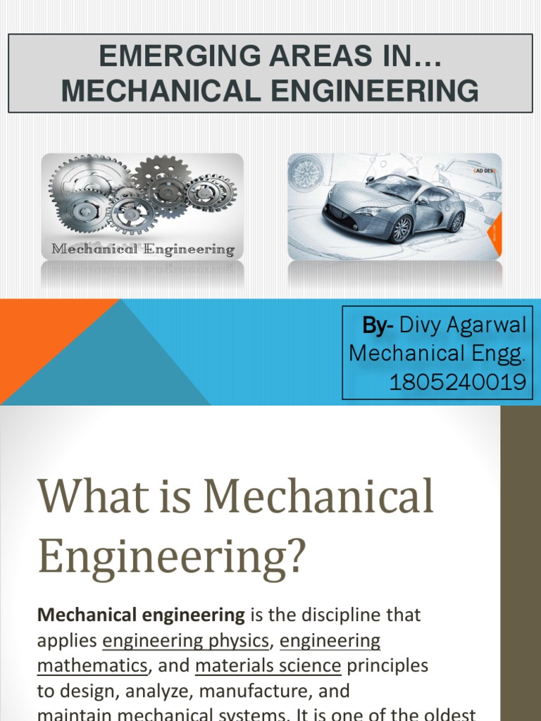 Emerging Areas in Mechanical Engineering: By-Divy Agarwal Mechanical ...