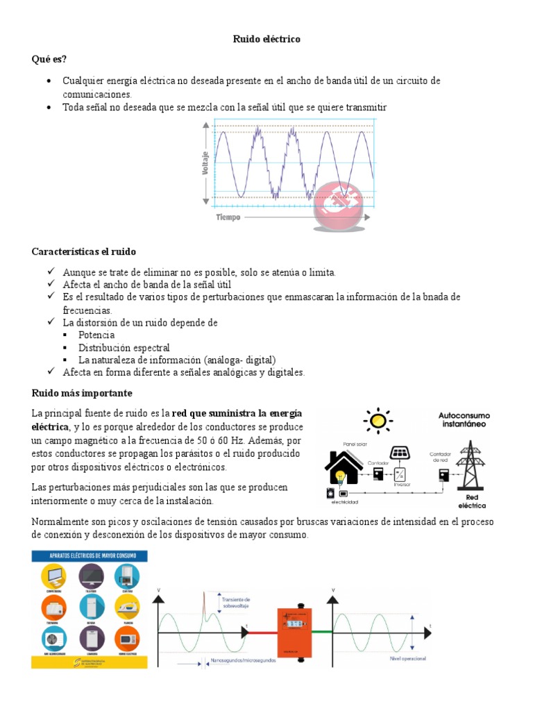 Ruido Eléctrico | PDF | Relación señal a ruido | Distorsión
