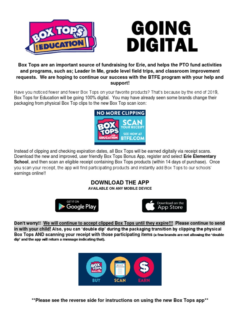 Box Tops Going Digital Flyer 2019 | PDF