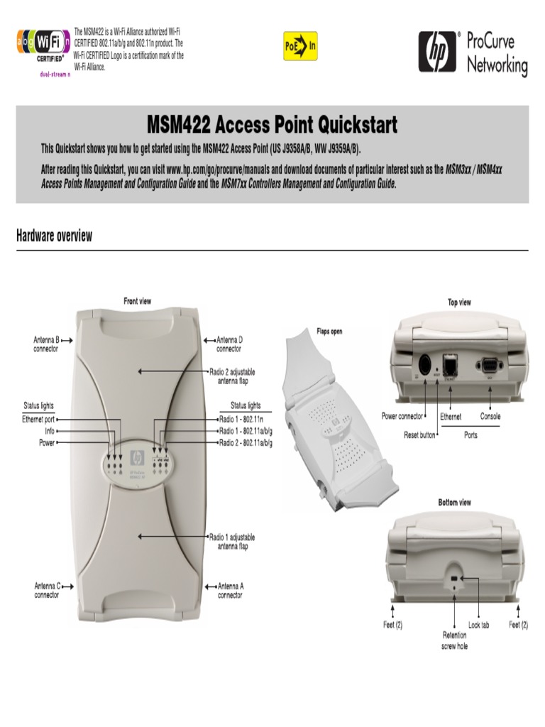 MSM422 Access Point Quickstart: Hardware Overview | PDF | Computer ...