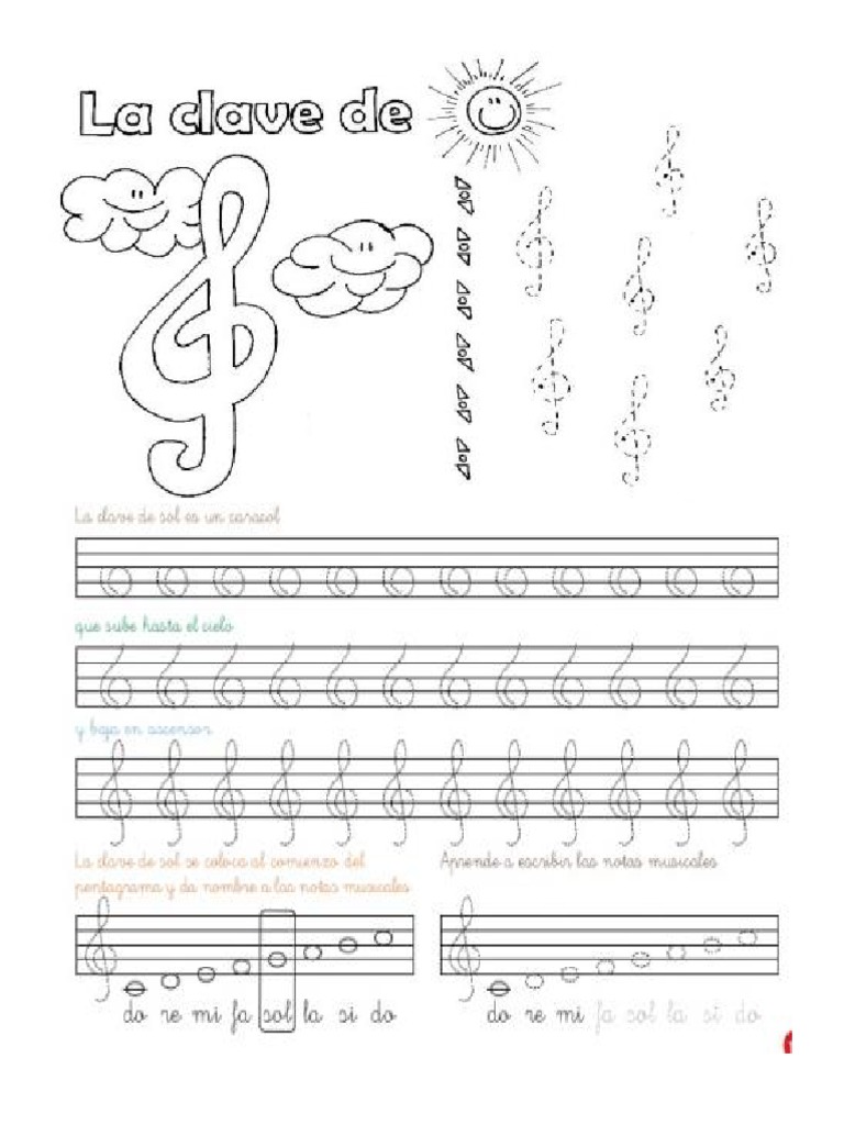 Ficha Clave de Sol | PDF